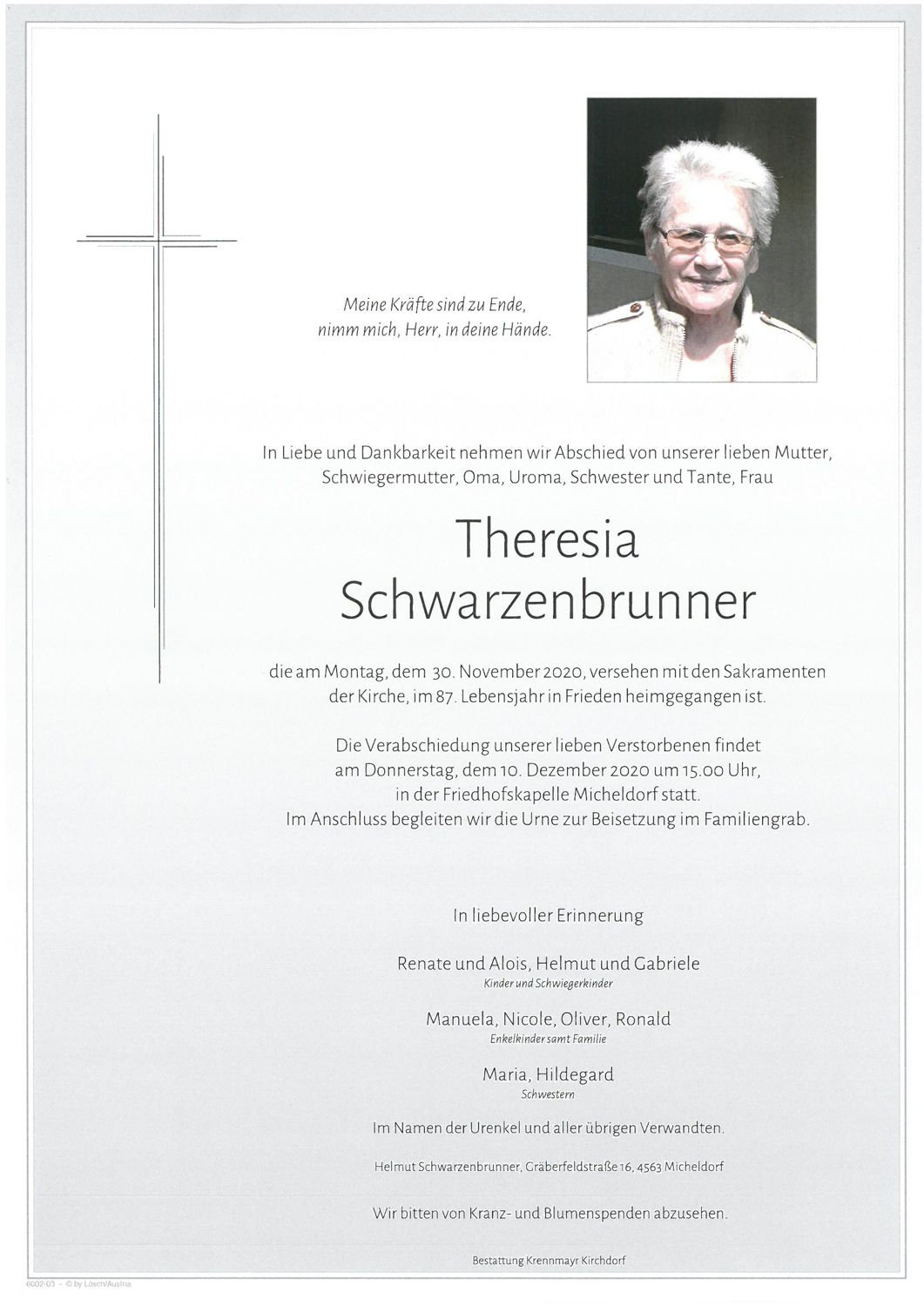Todesfall Theresia Schwarzenbrunner